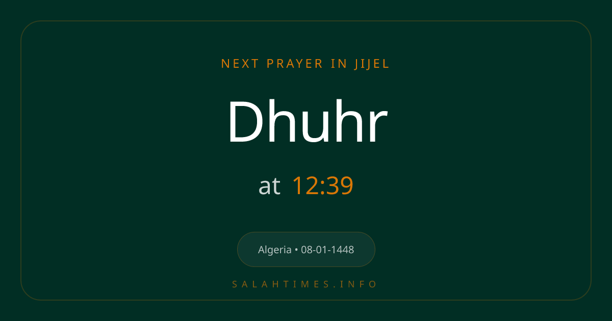 Jijel Prayer Times - Algeria | Salah Times